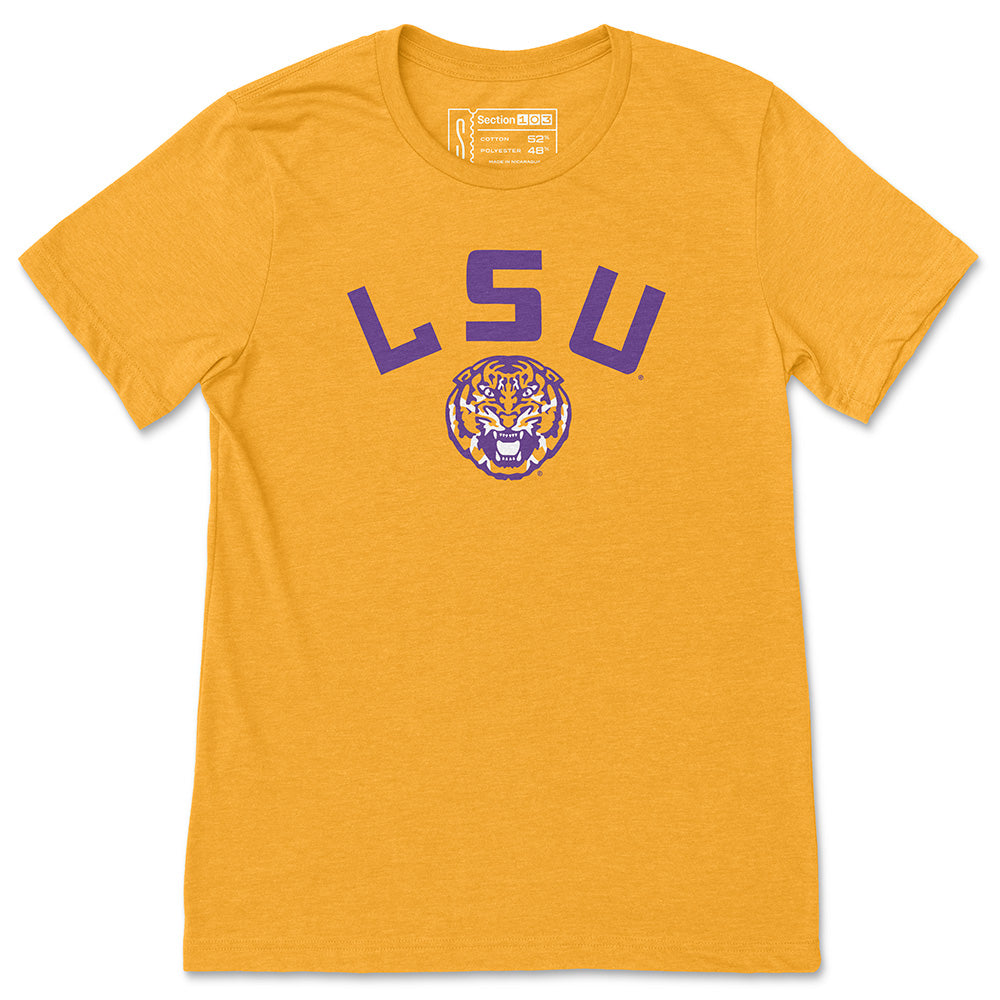 LSU Football Helmet Logo T-Shirt, Gold – Section 103