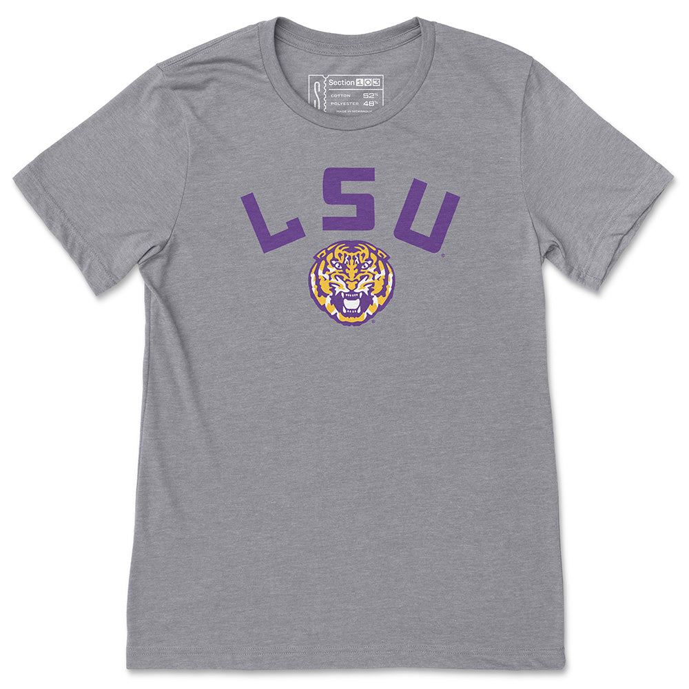 LSU Football Helmet Logo T-Shirt, Gray – Section 103