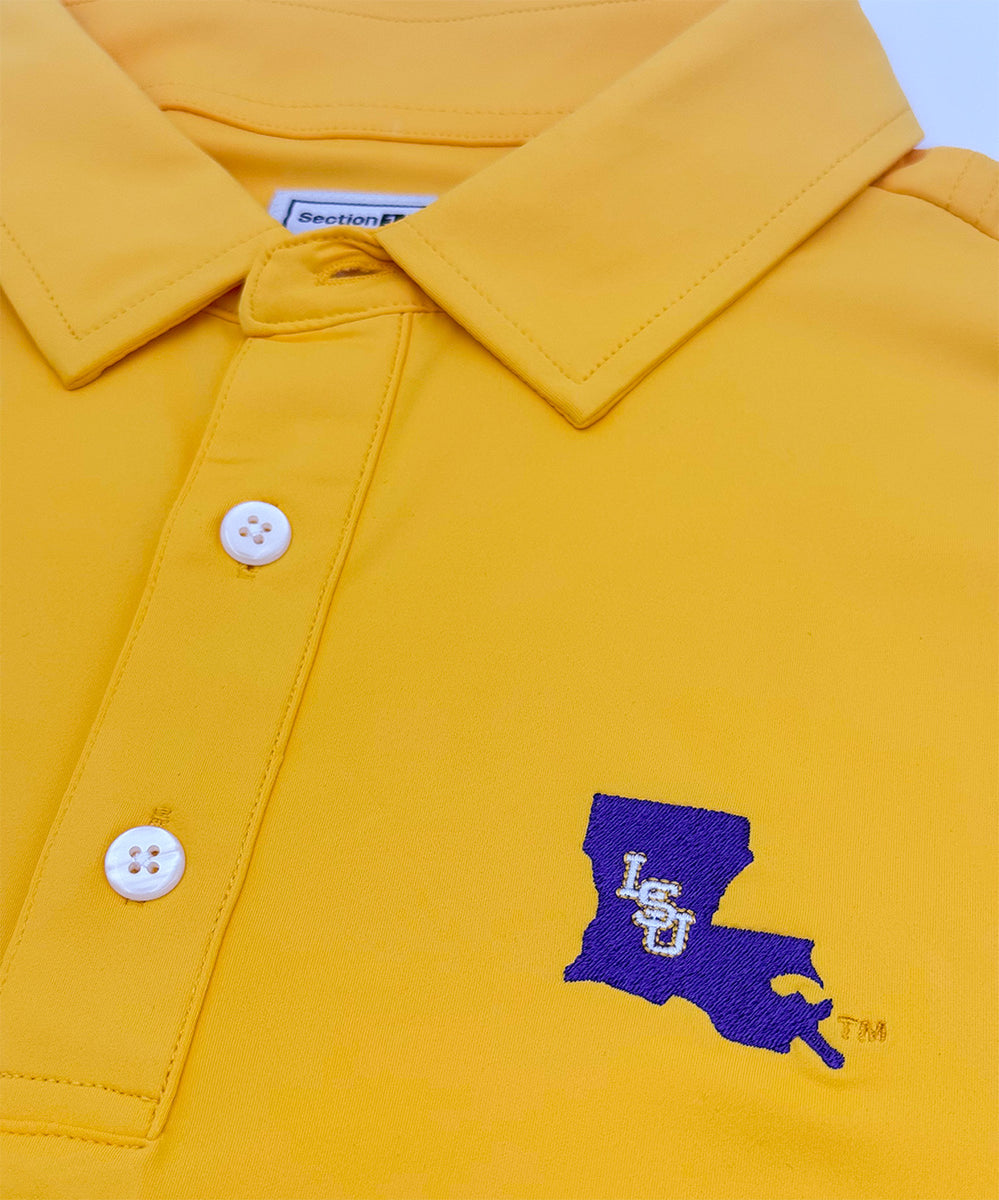 LSU Baseball Map Logo Performance Polo – Section 103