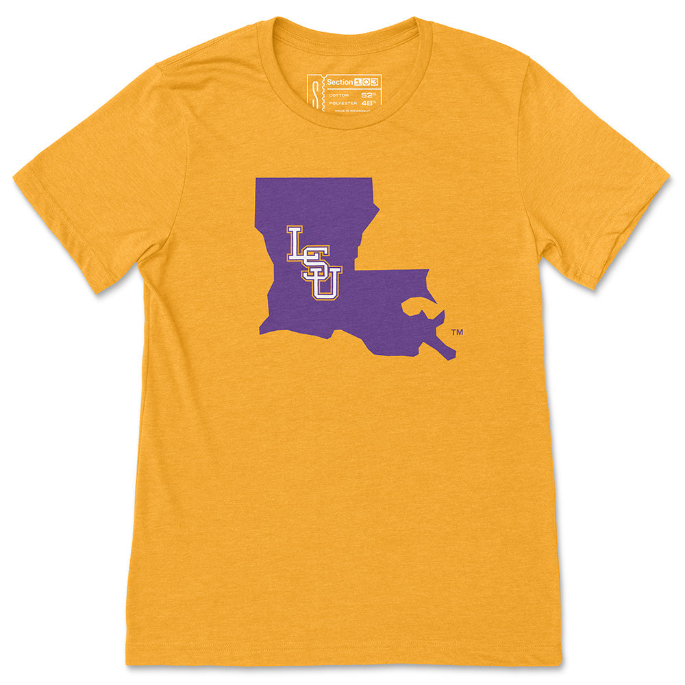 LSU Baseball Map Logo T-Shirt – Section 103