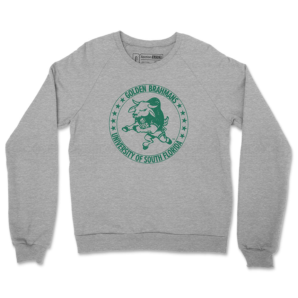South Florida Vintage Golden Brahmans Logo Crewneck Sweatshirt ...
